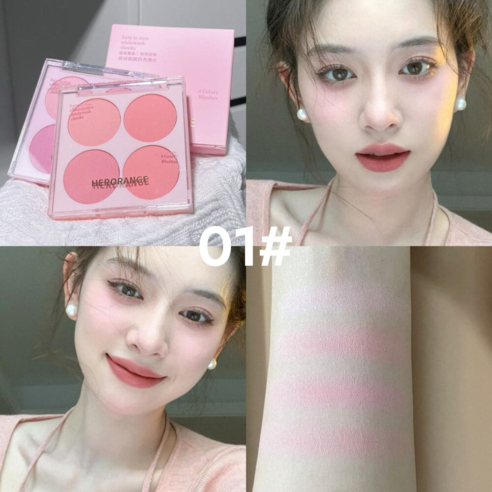 4 Colors Blush Powder Face Makeup Set Mixed Sweet Warm Colors Matte ...