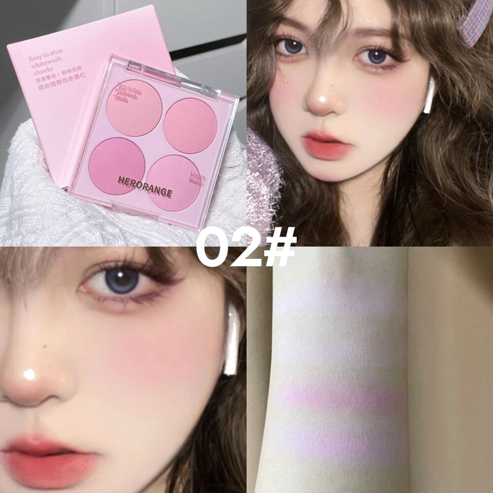 4 Colors Blush Powder Face Makeup Set Mixed Sweet Warm Colors Matte ...
