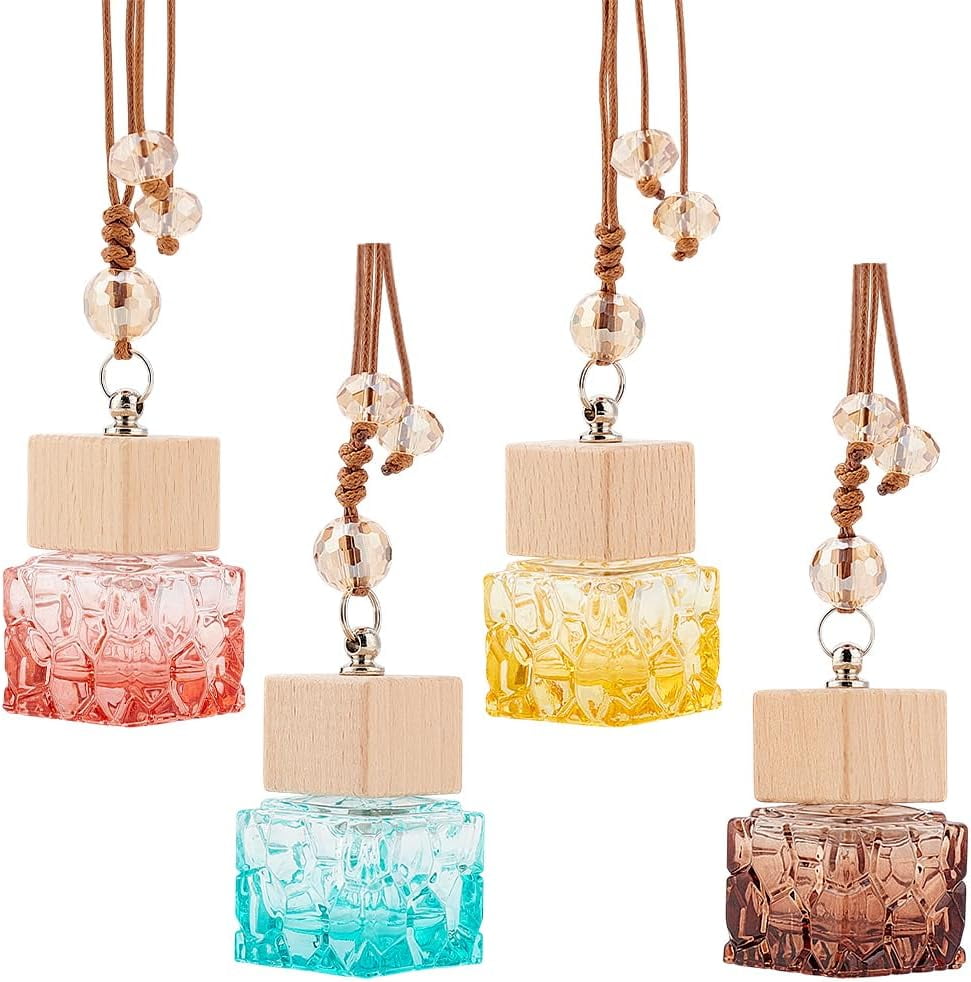 4 Colors Car Air Freshener Hanging Colorful Square Ornament Hanging Car ...