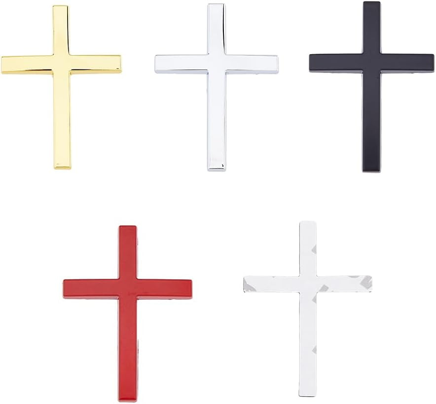 4 Colors Cross Auto Emblem Car Stickers Alloy Metal Jesus Christian ...