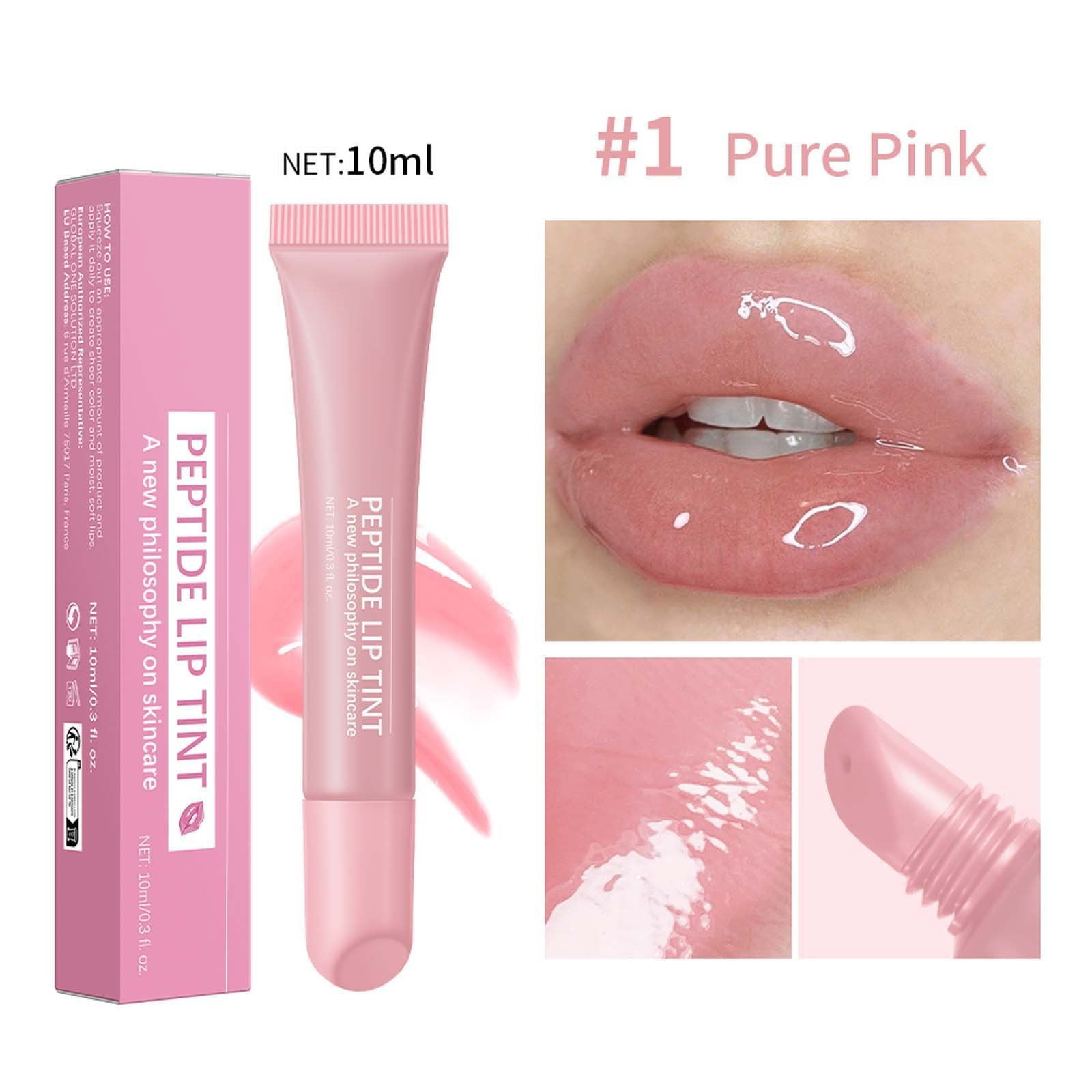 4 Colors Lip Tint Sheer Lip Gloss Raspberry Peptide Hydrating Lip Tint ...