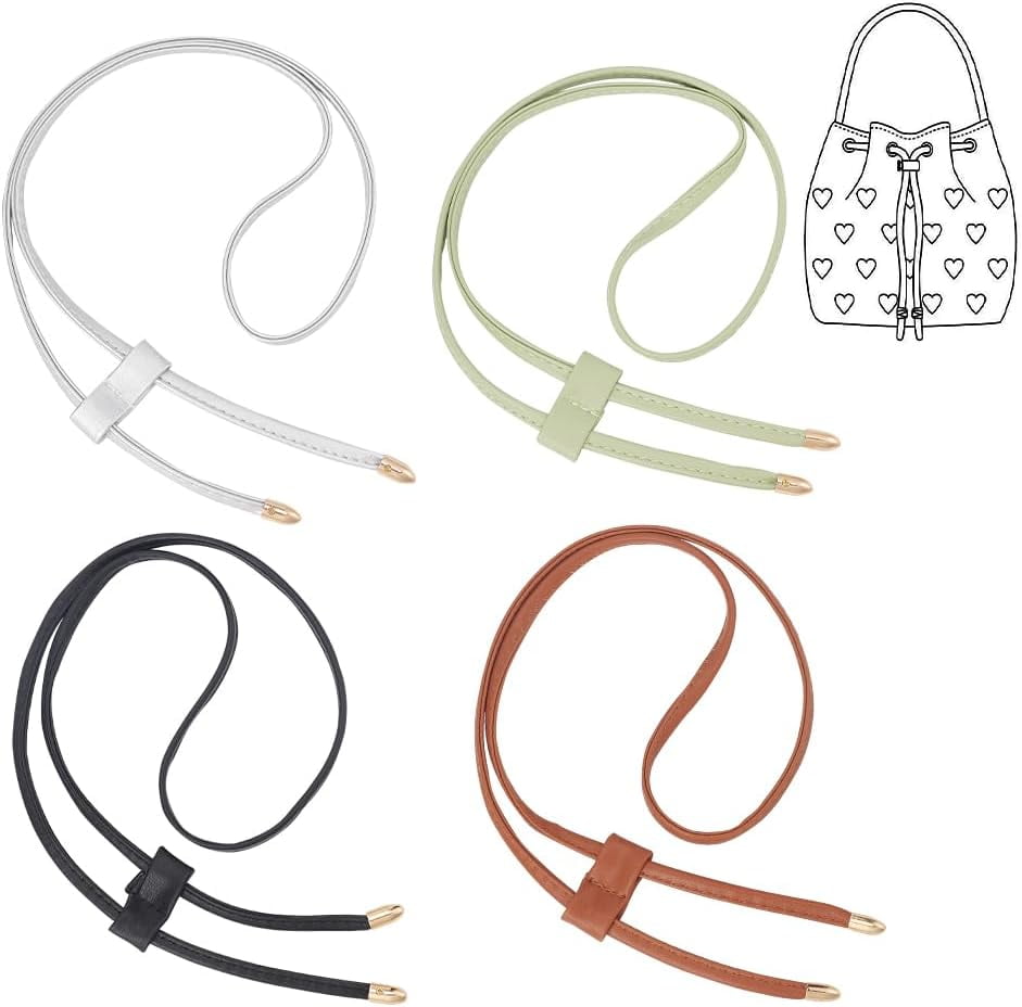 4 Colors PU Leather Drawstring Pull String Detachable Bucket Bag Strap ...