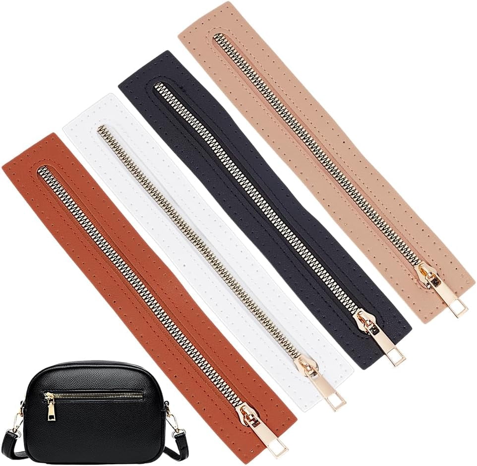 4 Colors PU Leather Zipper for Sewing 9.25 Inch PU Leather Bag Zipper ...