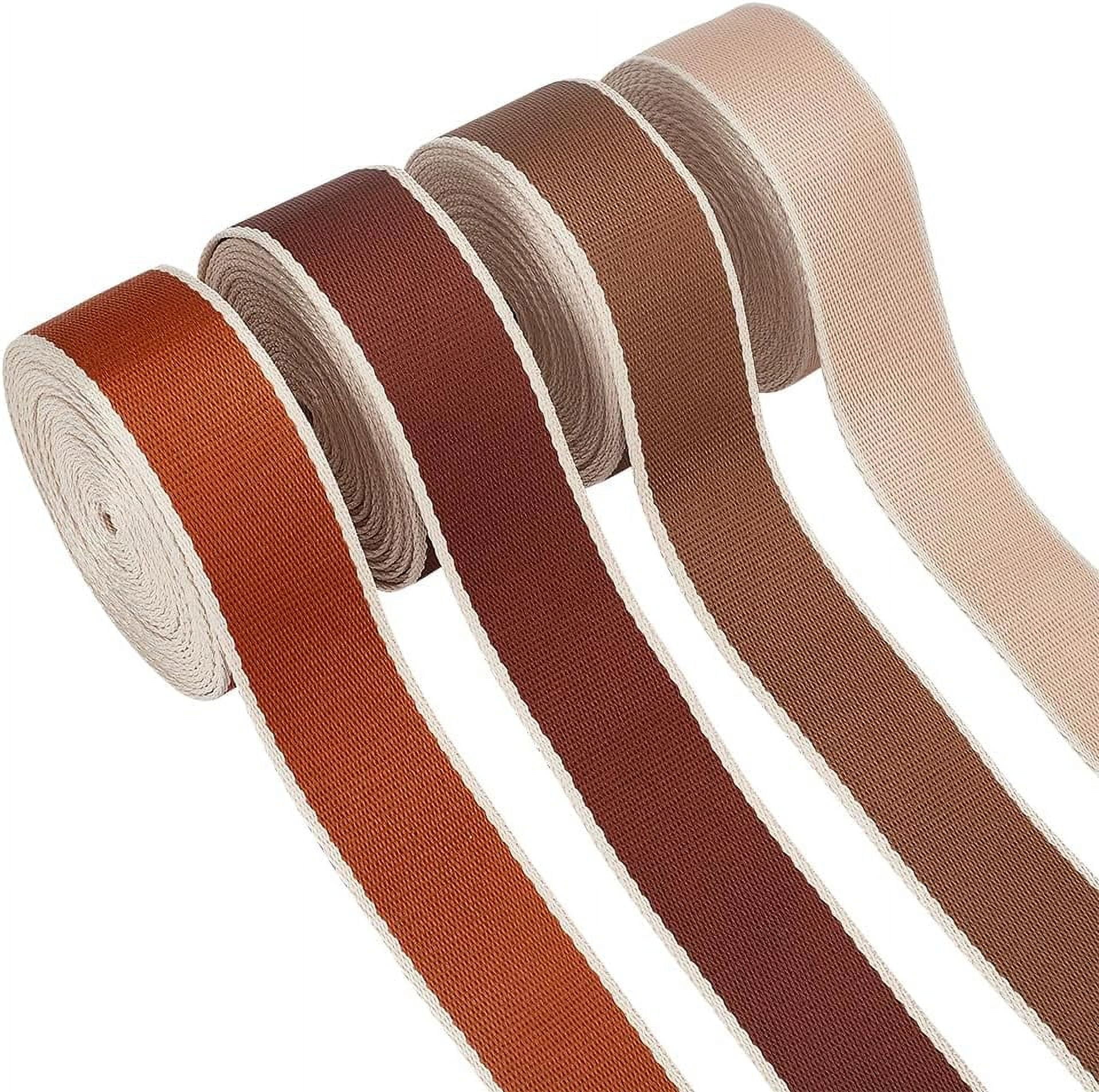 4 Colors Polyester Embroidery Ribbon 20 Yards Stripe Edged Jacquard ...