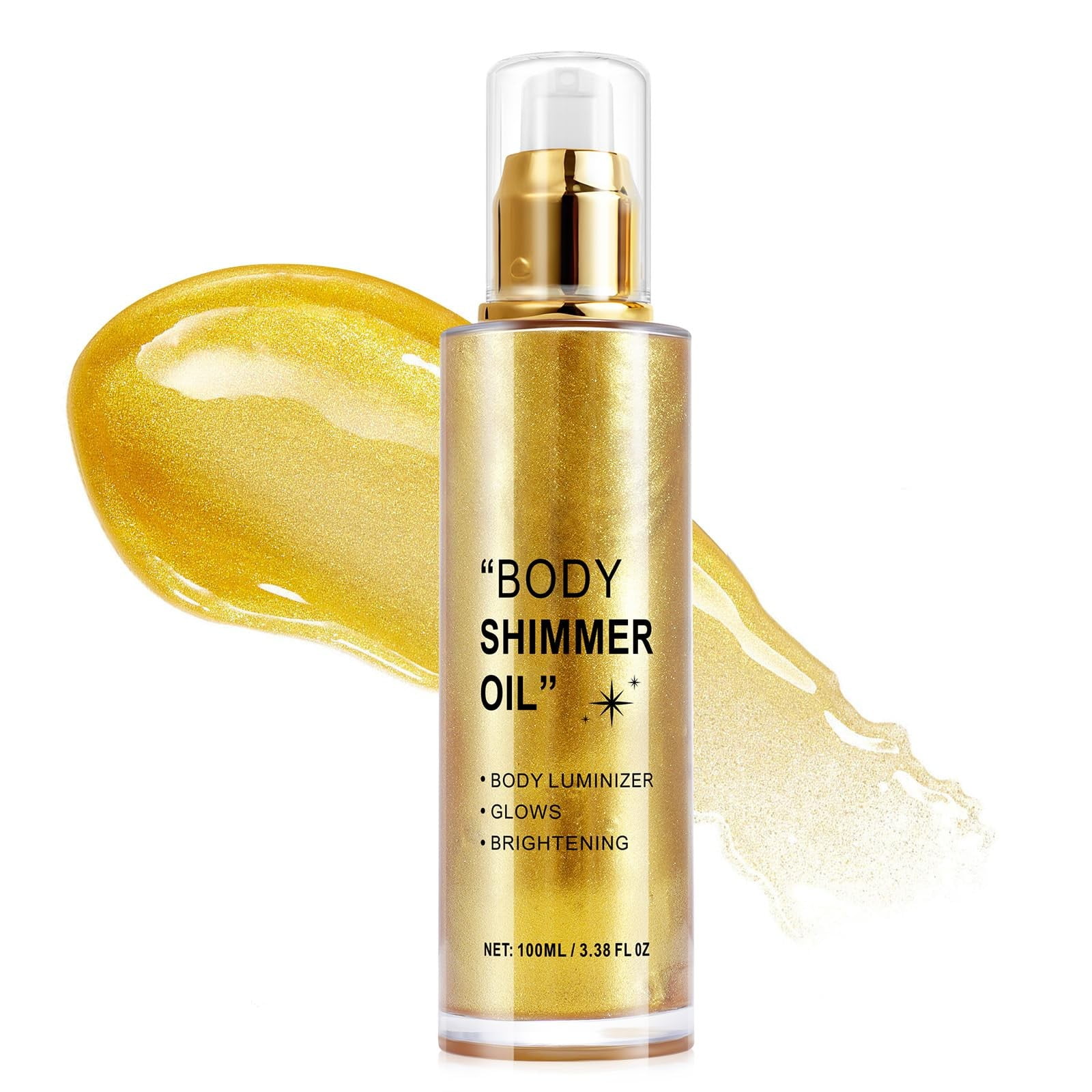 4 Colors Shimmer Body Oil Face Glitter Summer Body Moisturizing Light Shimmering Glow Non-Sticky ...