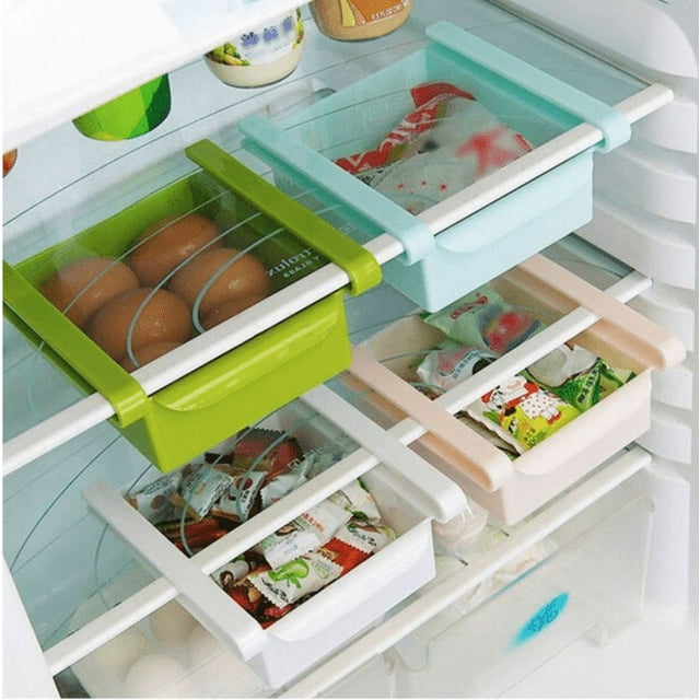 4 Colors Slide Kitchen Fridge Freezer Space Saver Organizer Storage ...