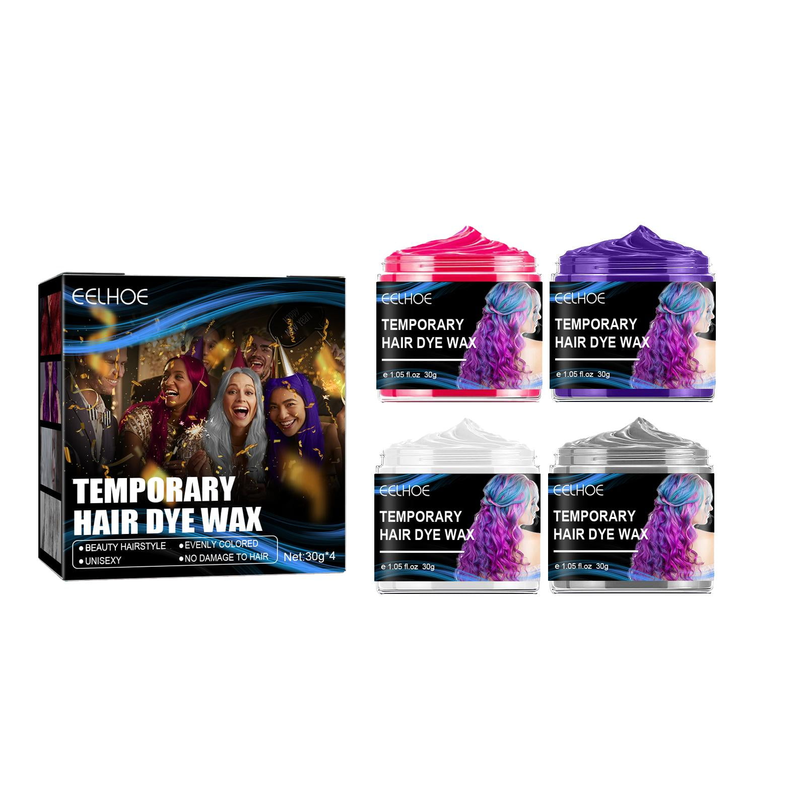 4 Colors Temporary Hair Dye Wax, Instant Hair Dye Hair Dye Wax Suitable ...