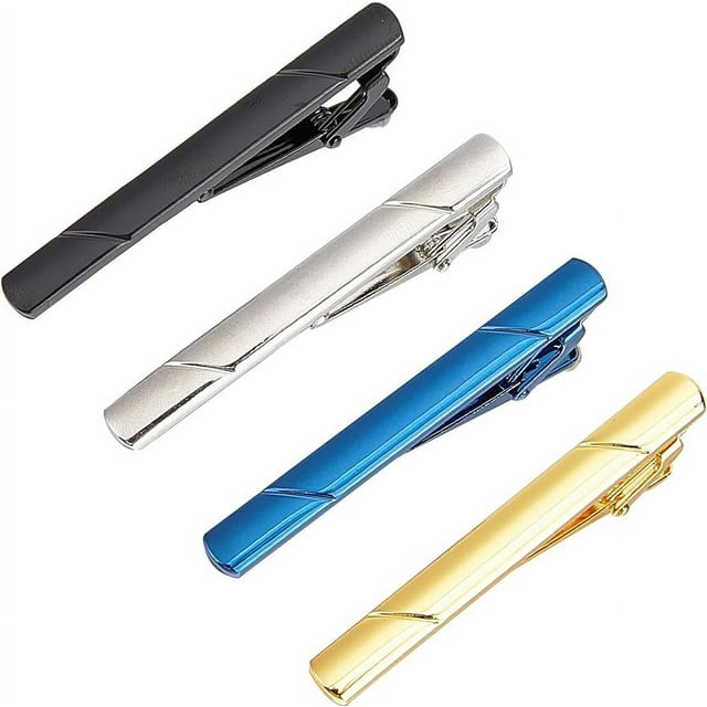 4 Colors Tie Clip Regular Skinny Ties Necktie Bar Black Silver Gold