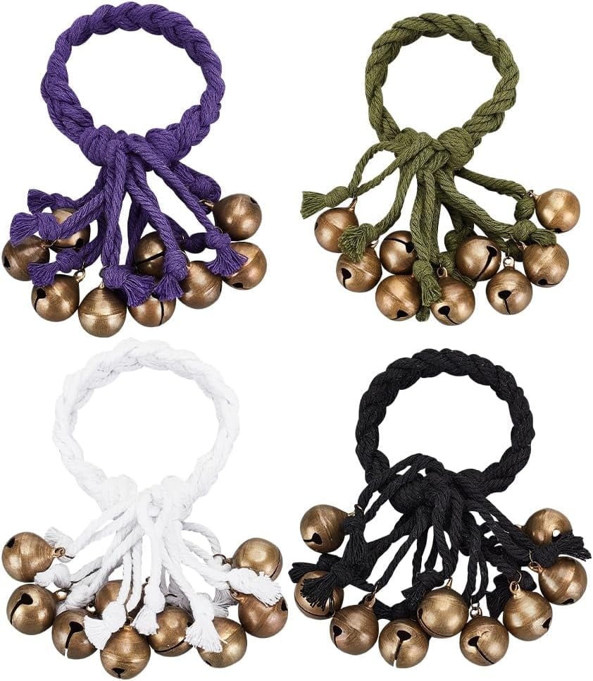 4Colors Witch Bells for Door Cotton String Braided Witch Hanging Bells ...