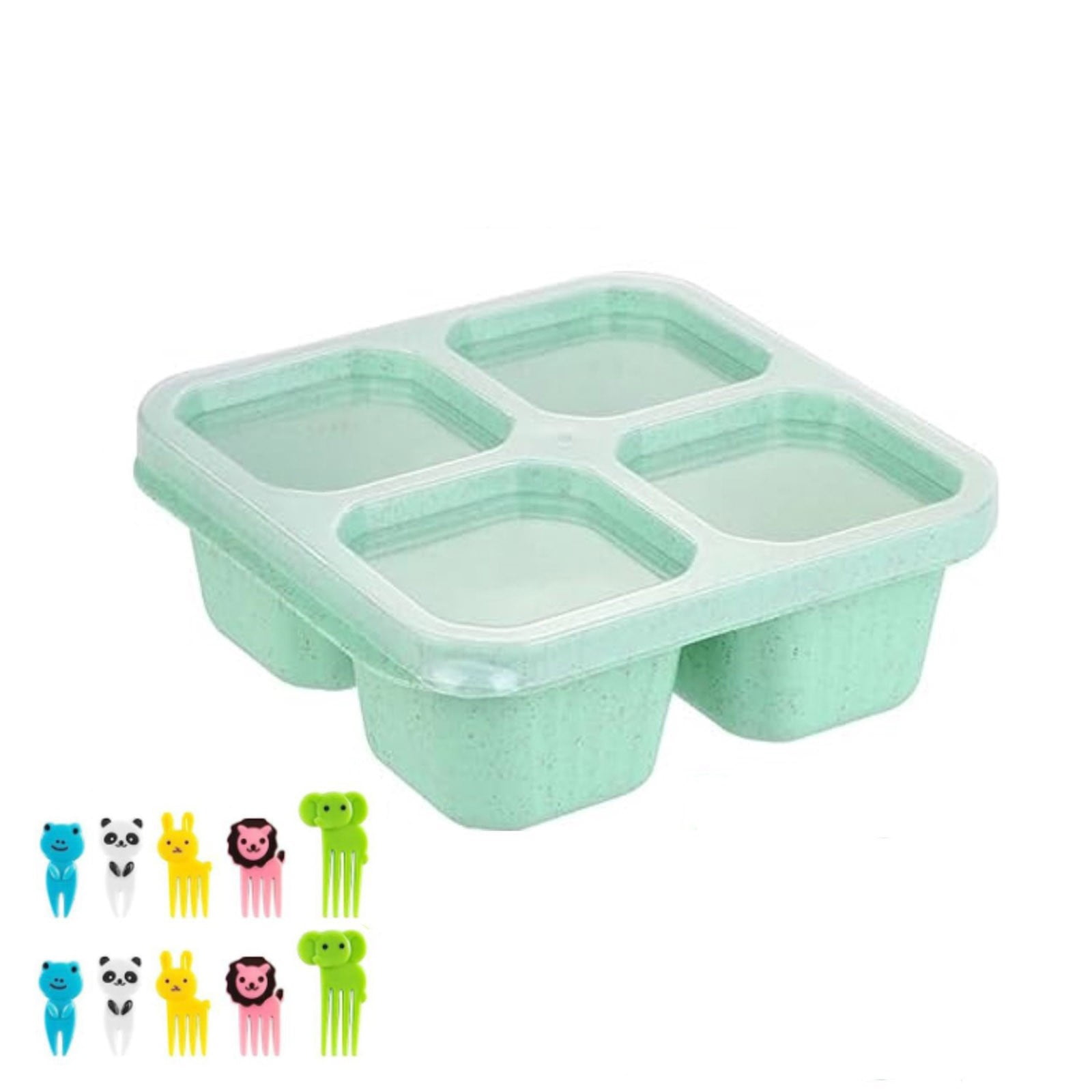 4-Compartment Bento Lunch Box Set - Food-Grade Snack Container with ...