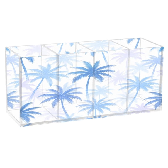 4 Compartment Clear Acrylic Desk Organizer Ocean Blue Palm Trees ...