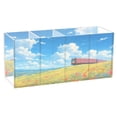 4 Compartment Clear Acrylic Desk Organizer Red Train Summer Journey Pen ...