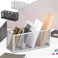 4 Compartment Desk Organizer, Black Metal Mesh & Sturdy Build 4 ...