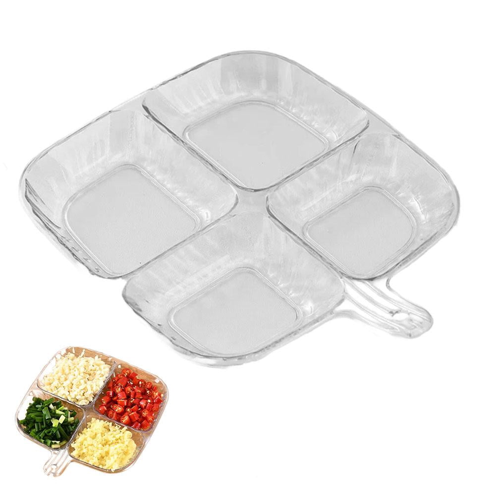 4-Compartment Dipping Sauce and Side Dish Plate, Plastic Ingredient ...
