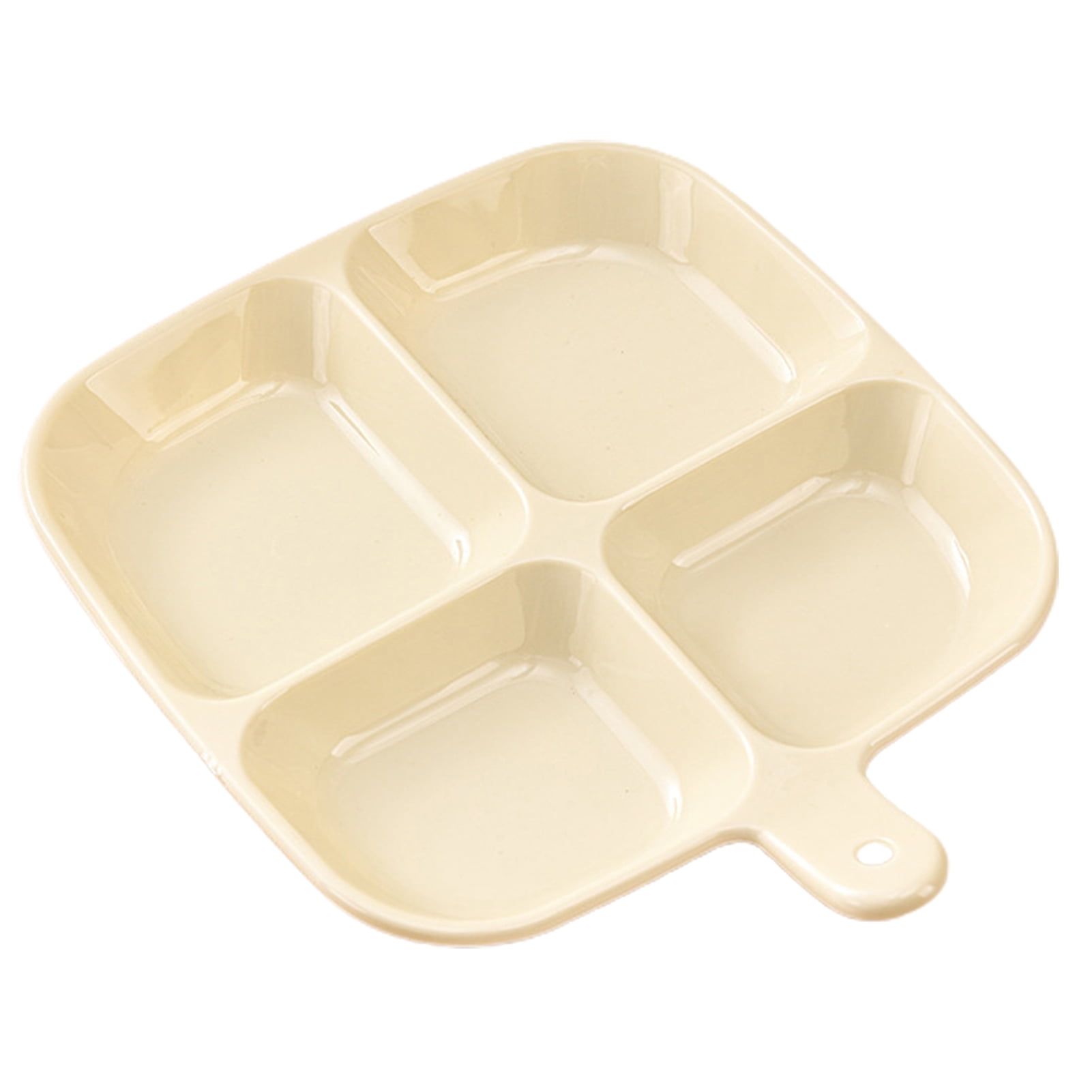 4-Compartment Dried Fruit Snack Plate with Handle - Hanging Hole, Space ...