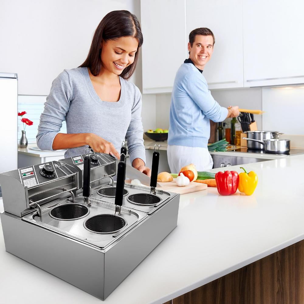 4-Compartment Electric Noodle Cooker, 1500W+ 1500W Electric Noodle ...