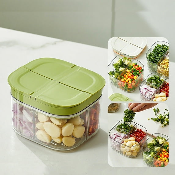4-Compartment Food Storage Container with Removable Draining Basket ...