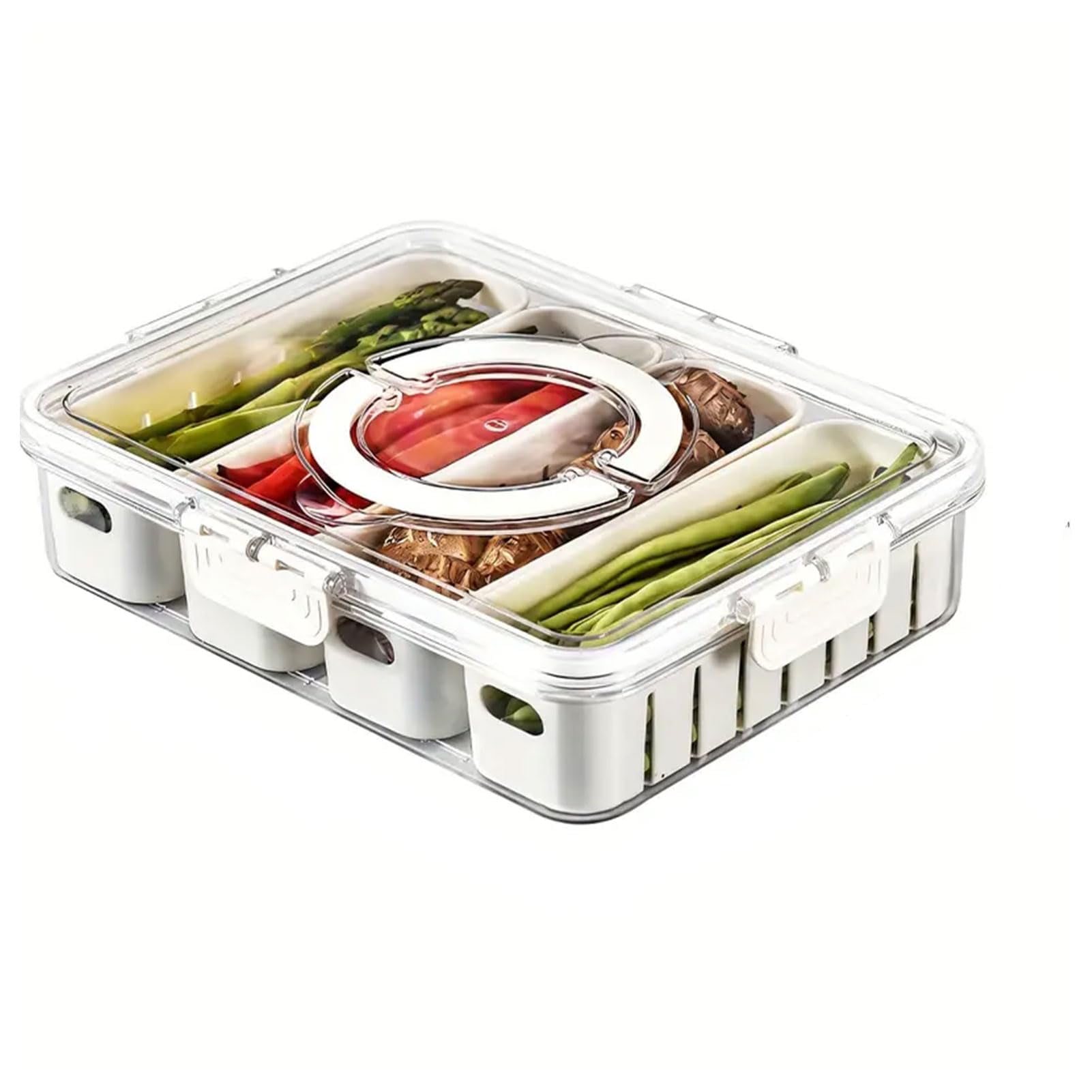 4 Compartment Food Storage Containers, Refrigerator Storage Box ...