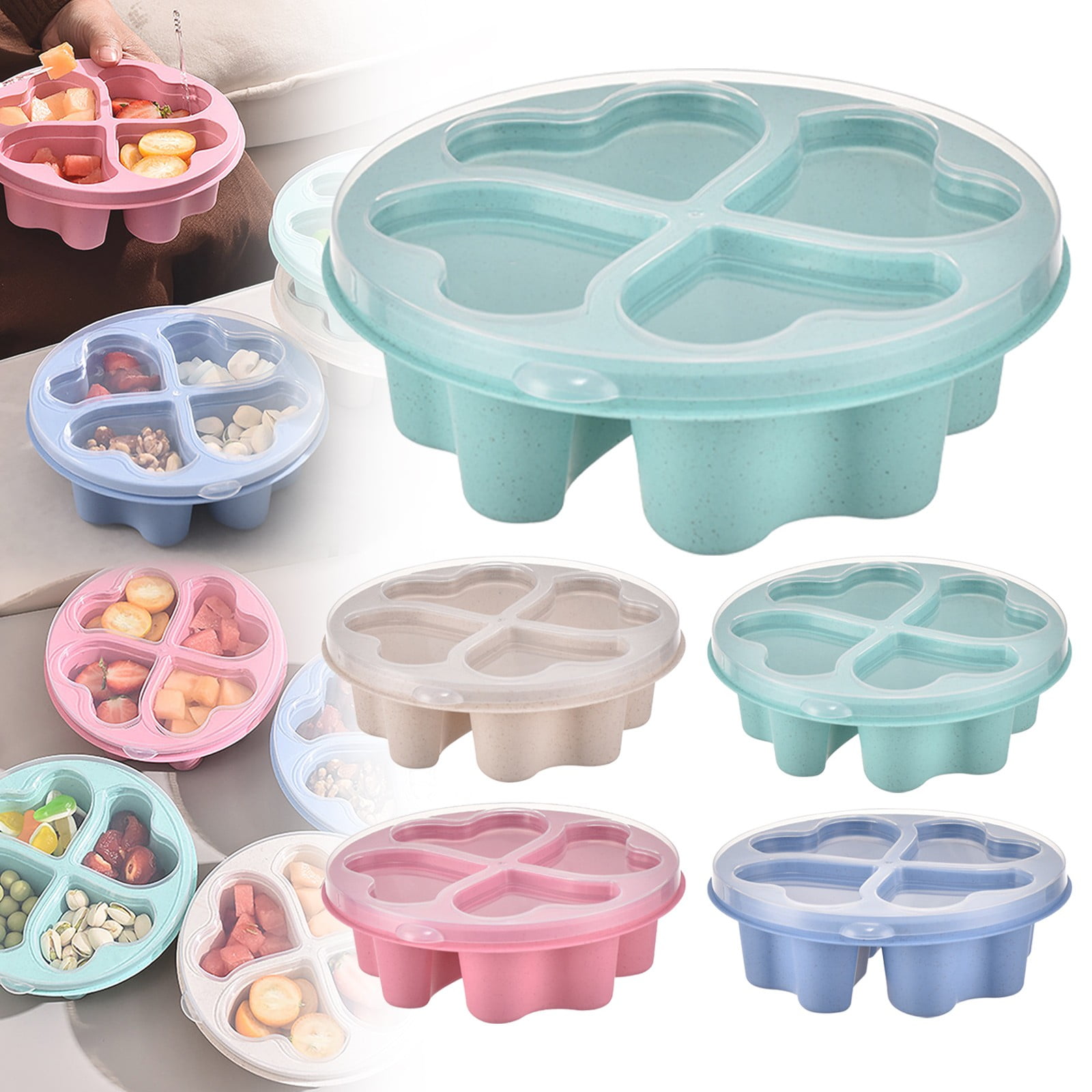 4-Compartment Lunch Box, 4-Compartment Adult Lunch Box - Reusable ...