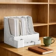4-Compartment Plastic Desktop File Organizer With Detachable Pen Holder ...