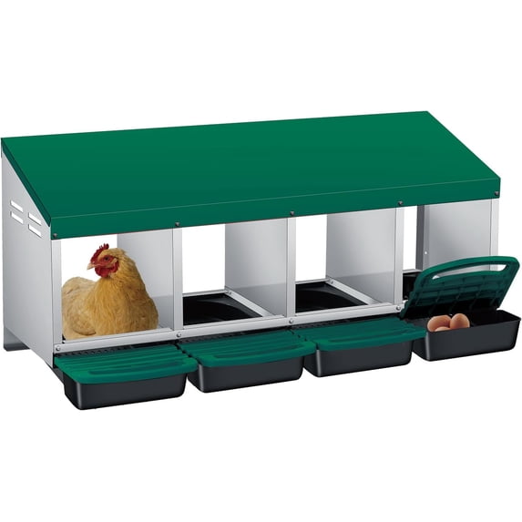 4-Compartment Roll Away Chicken Nesting Box Wall Mount Hen Laying Box ...