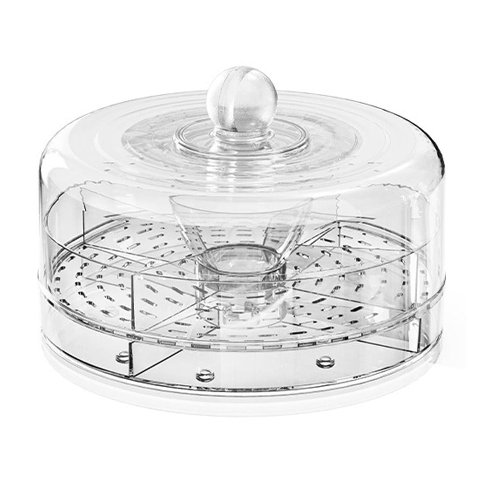 4 Compartment Rotating Food Organizer - Multifunctional Plastic Storage ...