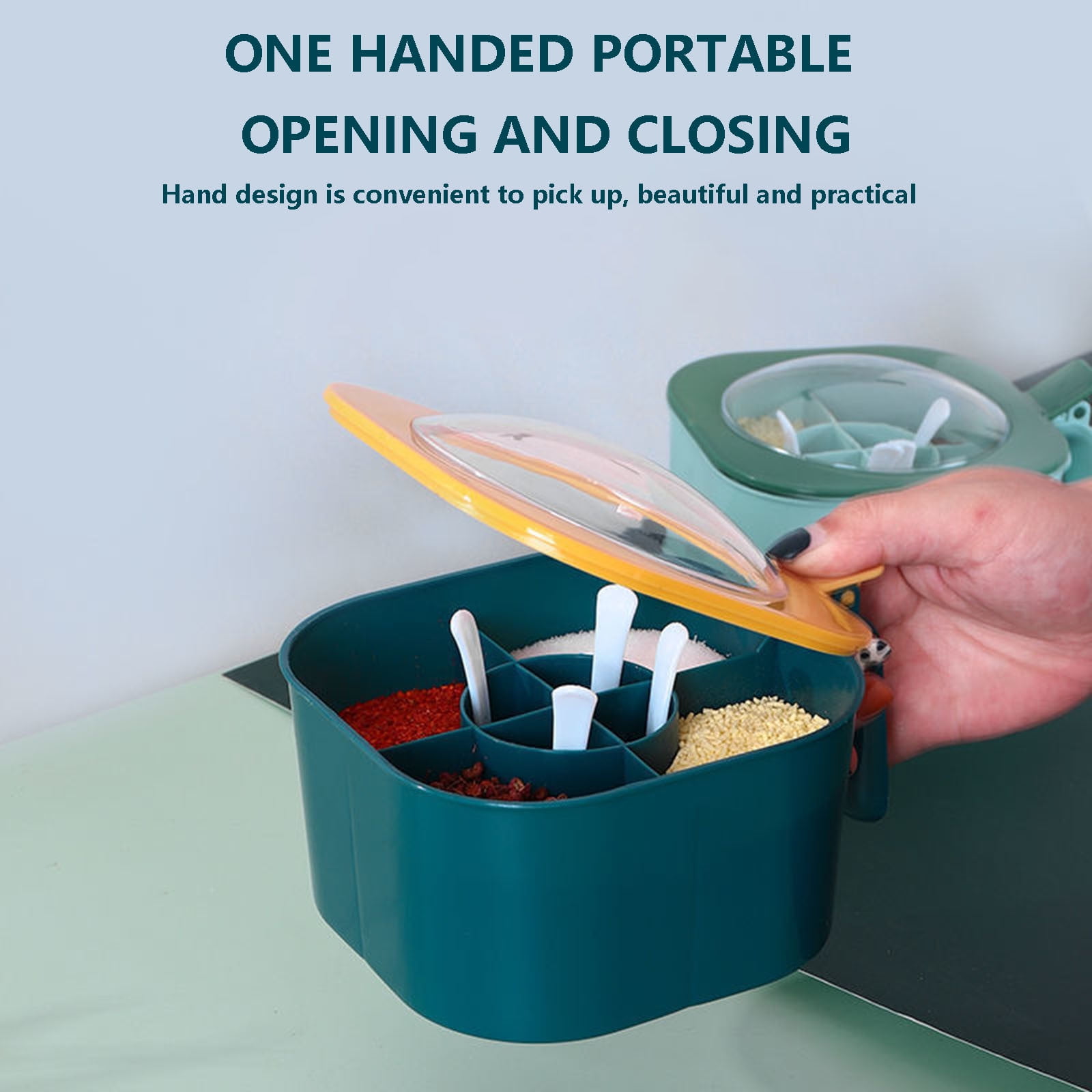 4-Compartment Seasoning Box Set & Spice Storage Containers Integrated ...