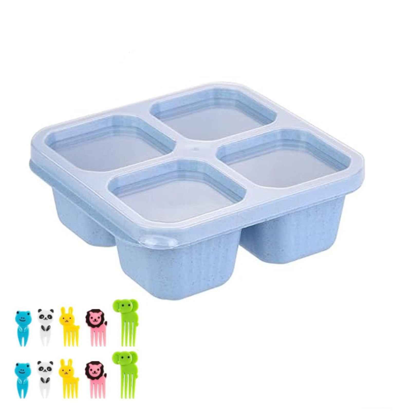4 Compartment Snack Box Container, Portable Meal Prep Lunch Containers ...