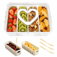 4 Compartment Snackle Box Container with Lid, Portable Reusable ...