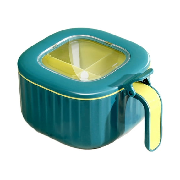 4-Compartment Spice Organizer with Lids and Measuring Spoons Airtight ...