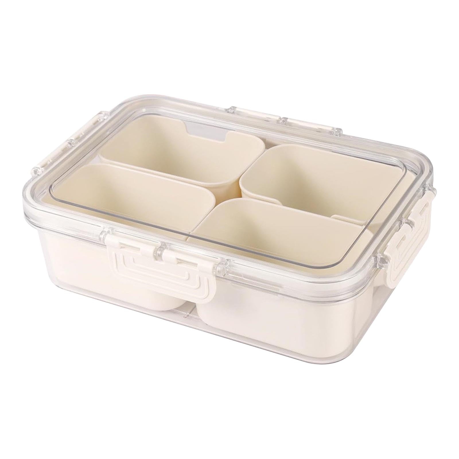 4-Compartment Spice Storage Box, BPA-Free Plastic Seasoning Organizer ...