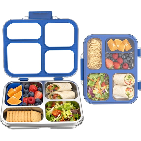 4 Compartment Stainless Steel Bento Box with Container for Adults,Metal ...