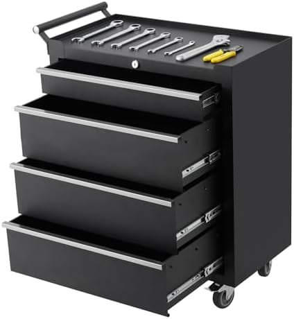 4 Compartment Tool Box 4 Compartment Tool Cart with Drawers Mobile Tool ...