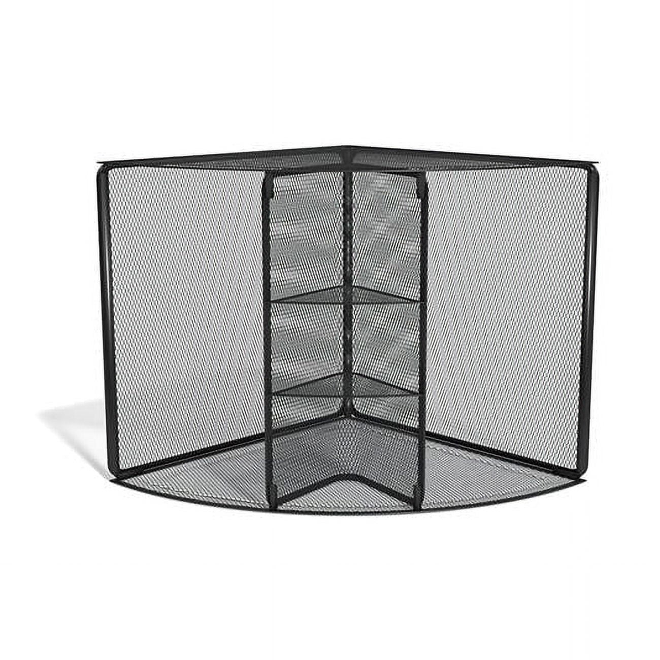 4 Compartment Wire Mesh Corner Organizer, Matte Black - Walmart.com