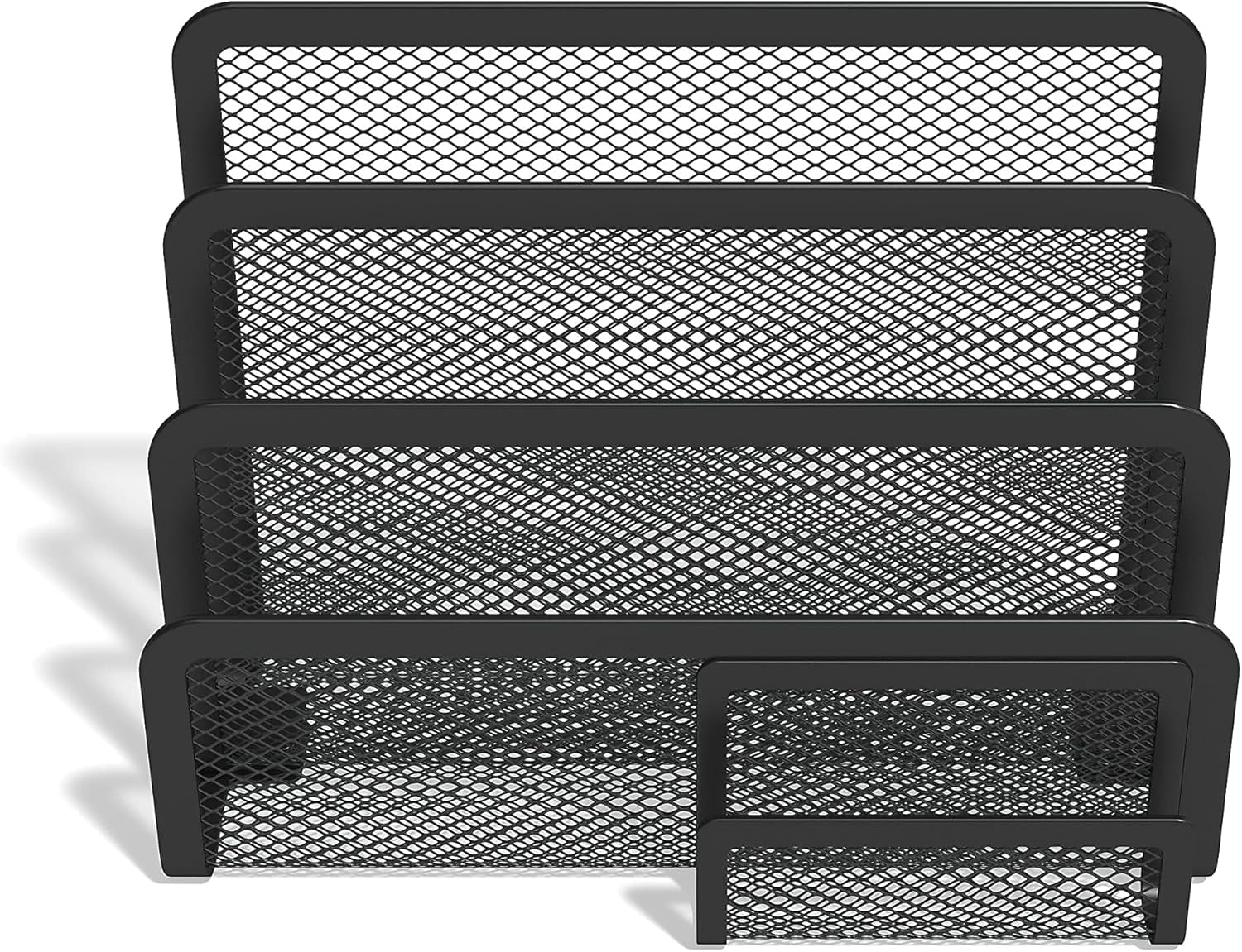 4 Compartment Wire Mesh Letter Holder, Matte Black, 3/Pack (TR57562 ...