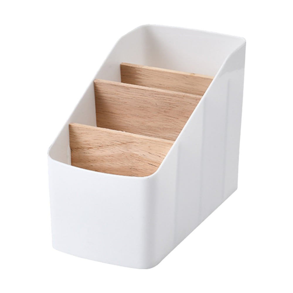 4-Compartment Wood Desktop Organizer Adjustable Compartments, Pen ...