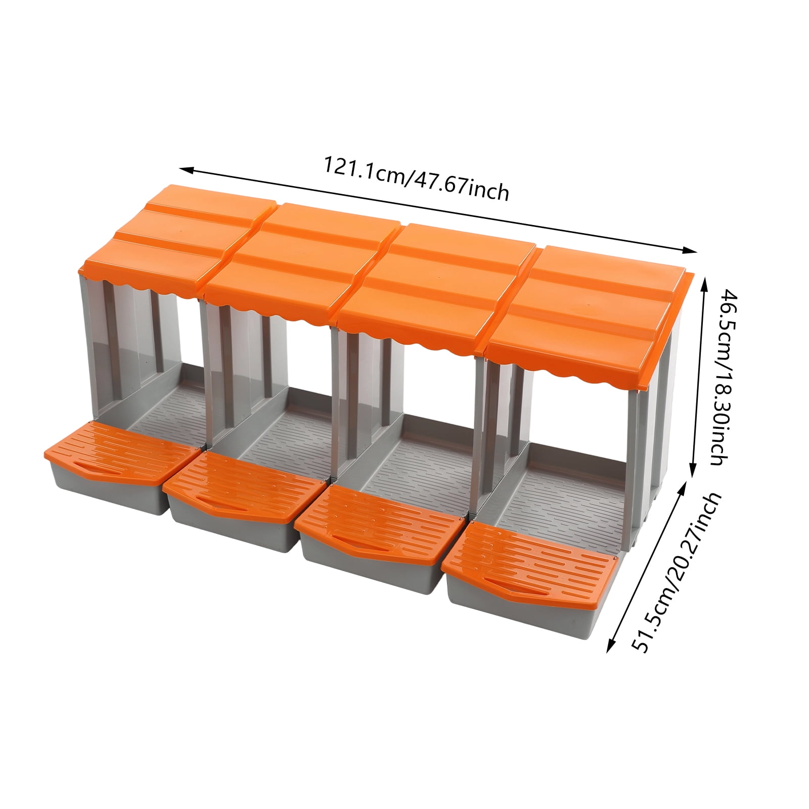 4 Compartments Chicken Nesting Boxes, Orange Chicken Laying Boxes with ...