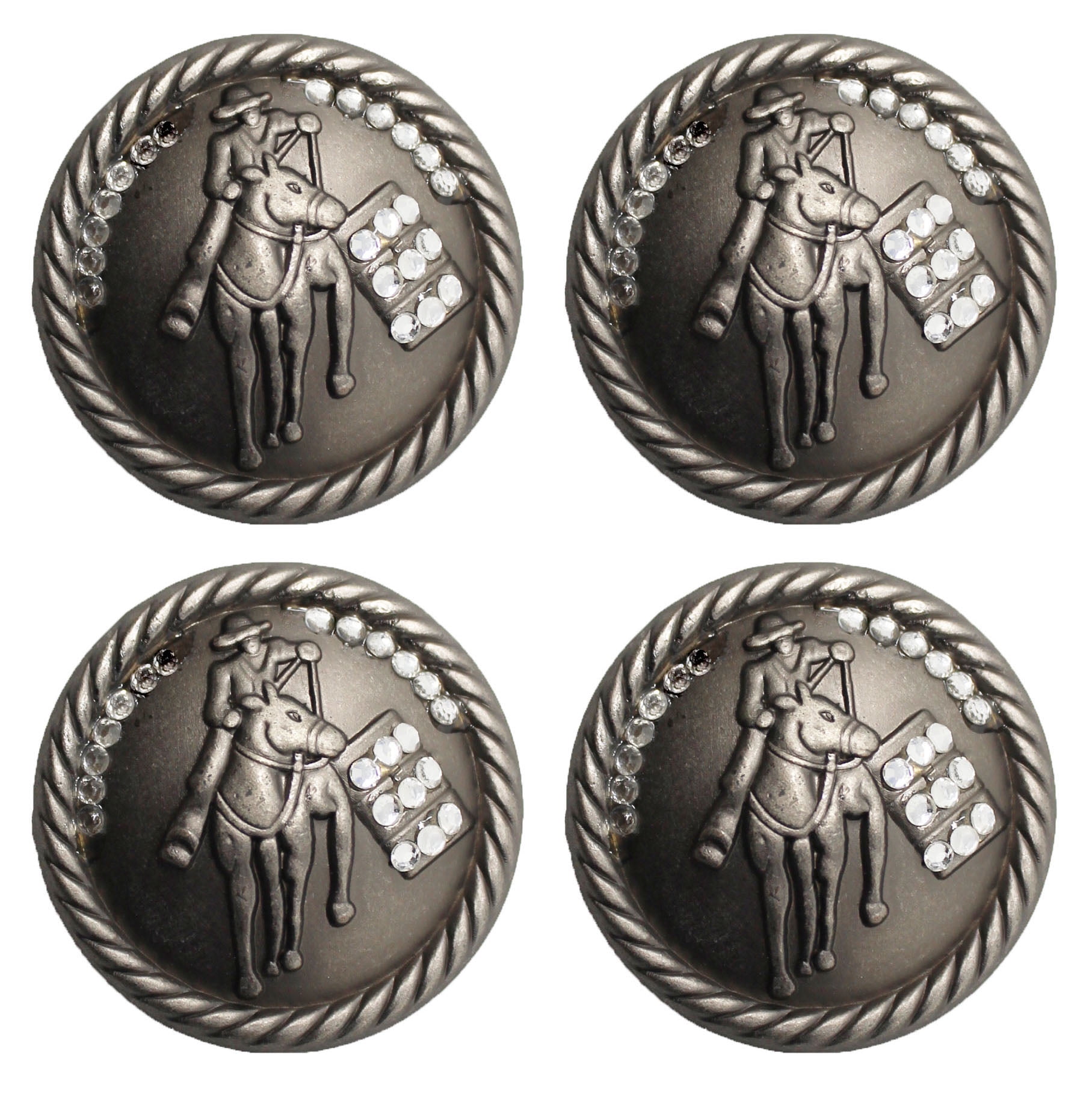 4 Conchos Rhinestone Horse Saddle Western Barrel CO156 - Walmart.com