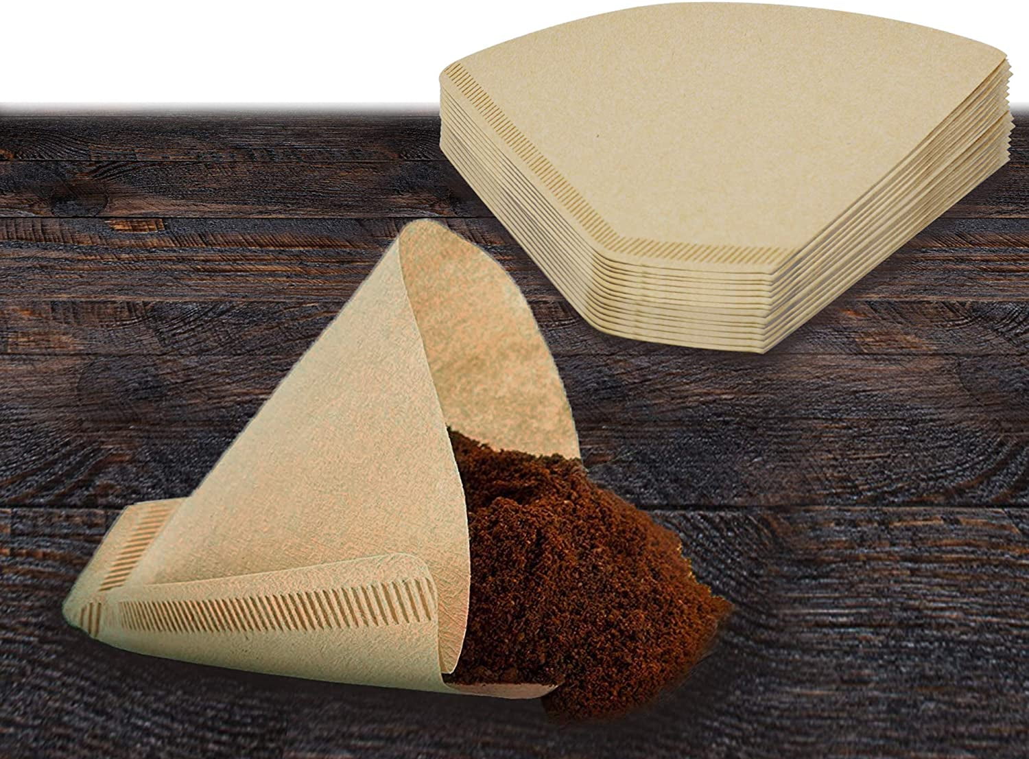 #4 Cone Coffee Filters, 100 Count - Biodegradable Unbleached Paper ...