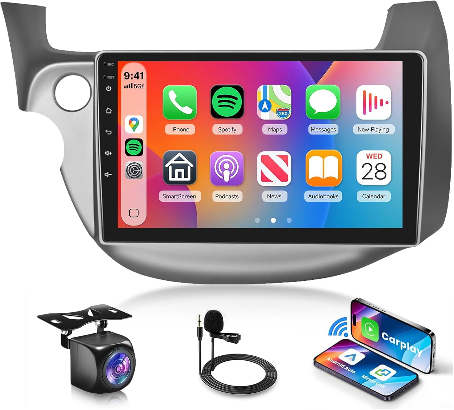 4 Core+64G Android 15 Car Stereo for Honda Fit 2008-2013 with Wireless ...