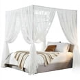 4 Corner Bed Canopy Curtain, Double Layer Lace Mosquito Net, 8-Piece ...