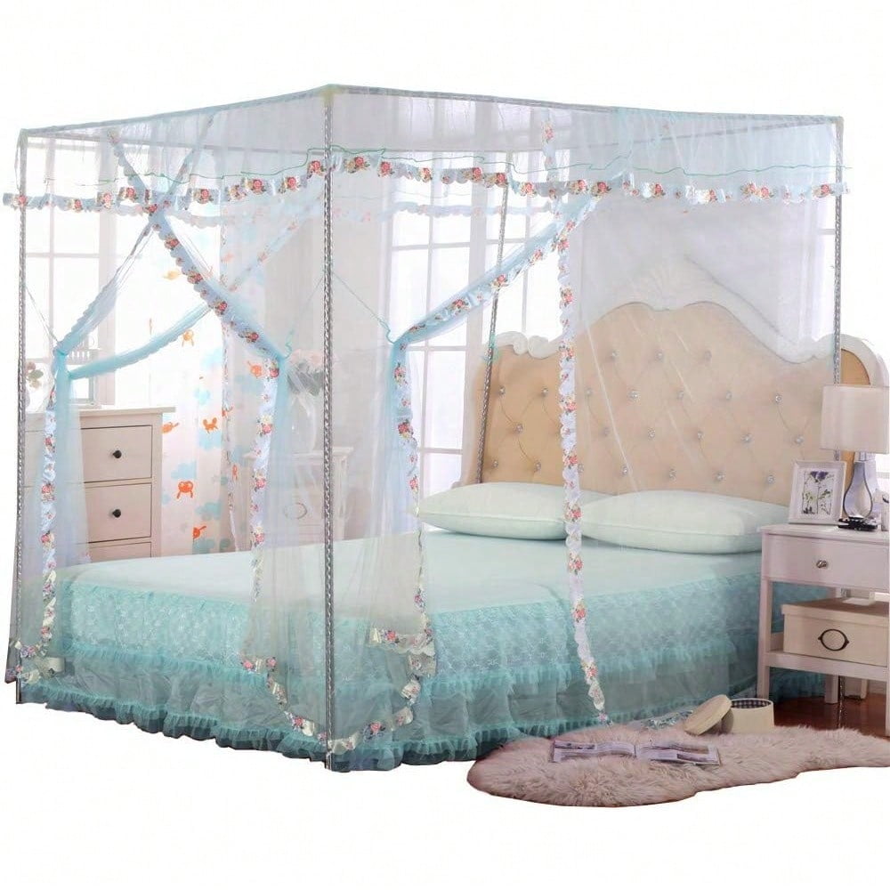 4 Corner Canopy For Beds, Canopy Bed Curtains, Bed Canopy For Girls ...