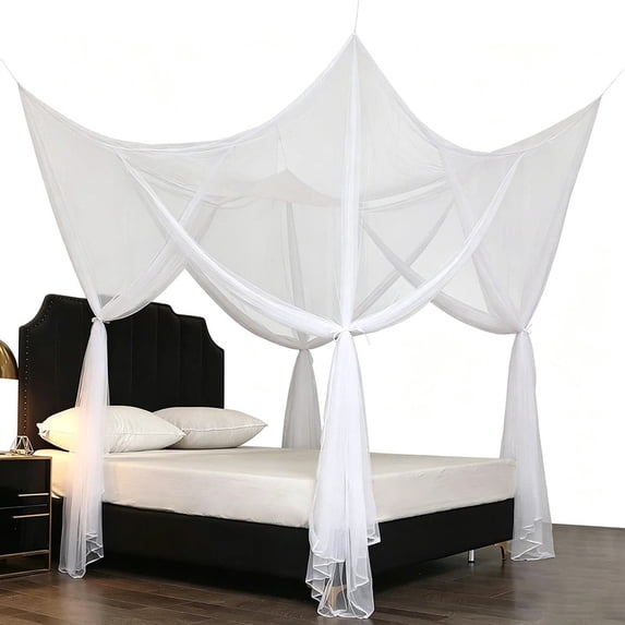 4 Corner Hanging Bed Canopy Net, Decorative Bed Curtain Mosquito ...
