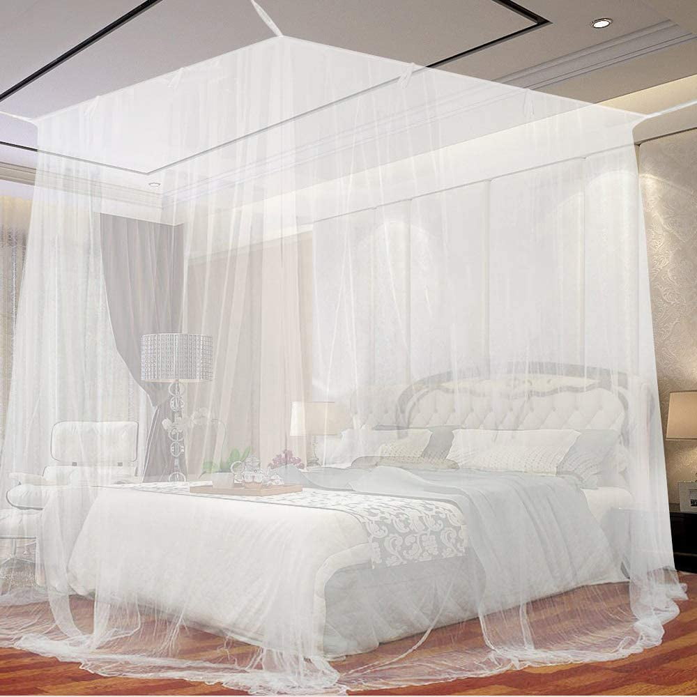 4 Corner Post Canopy Bed Curtain Queen, Bed Canopy Curtains Twin, King ...