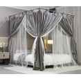 4 Corners Post Princess Curtain Bed Canopy Double Layer Cozy Mosquito ...