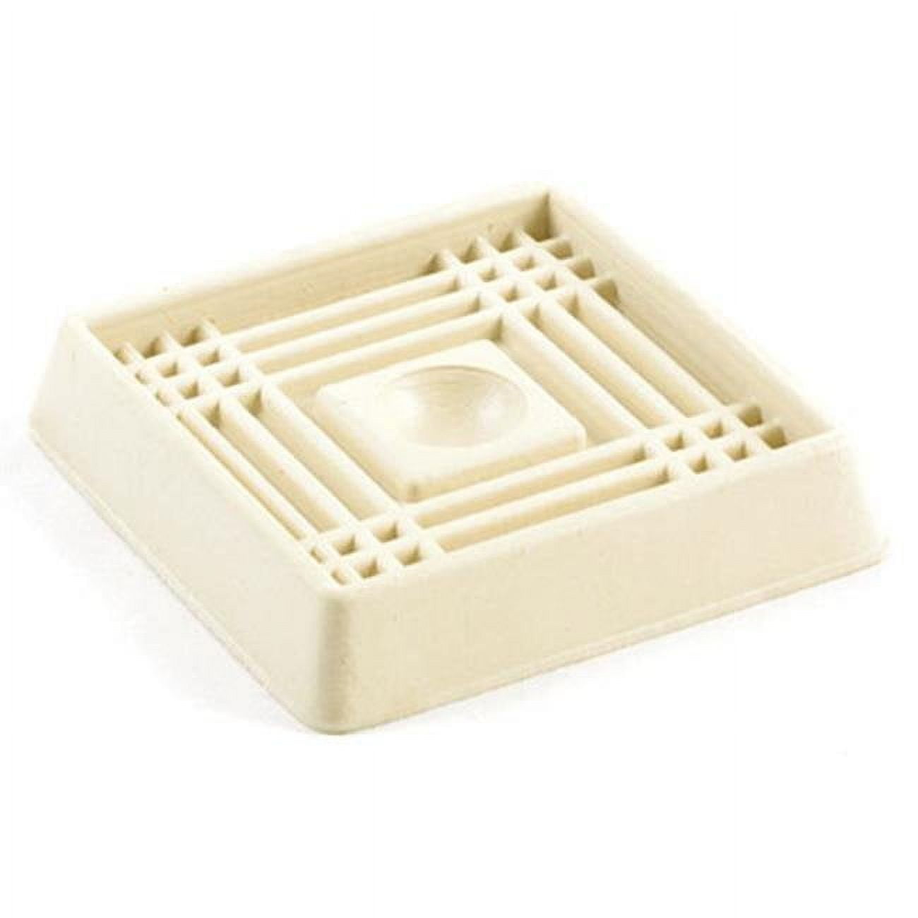 4 Count 2 in. Off White Cushioned Rubber Square Caster Cups - Walmart.com