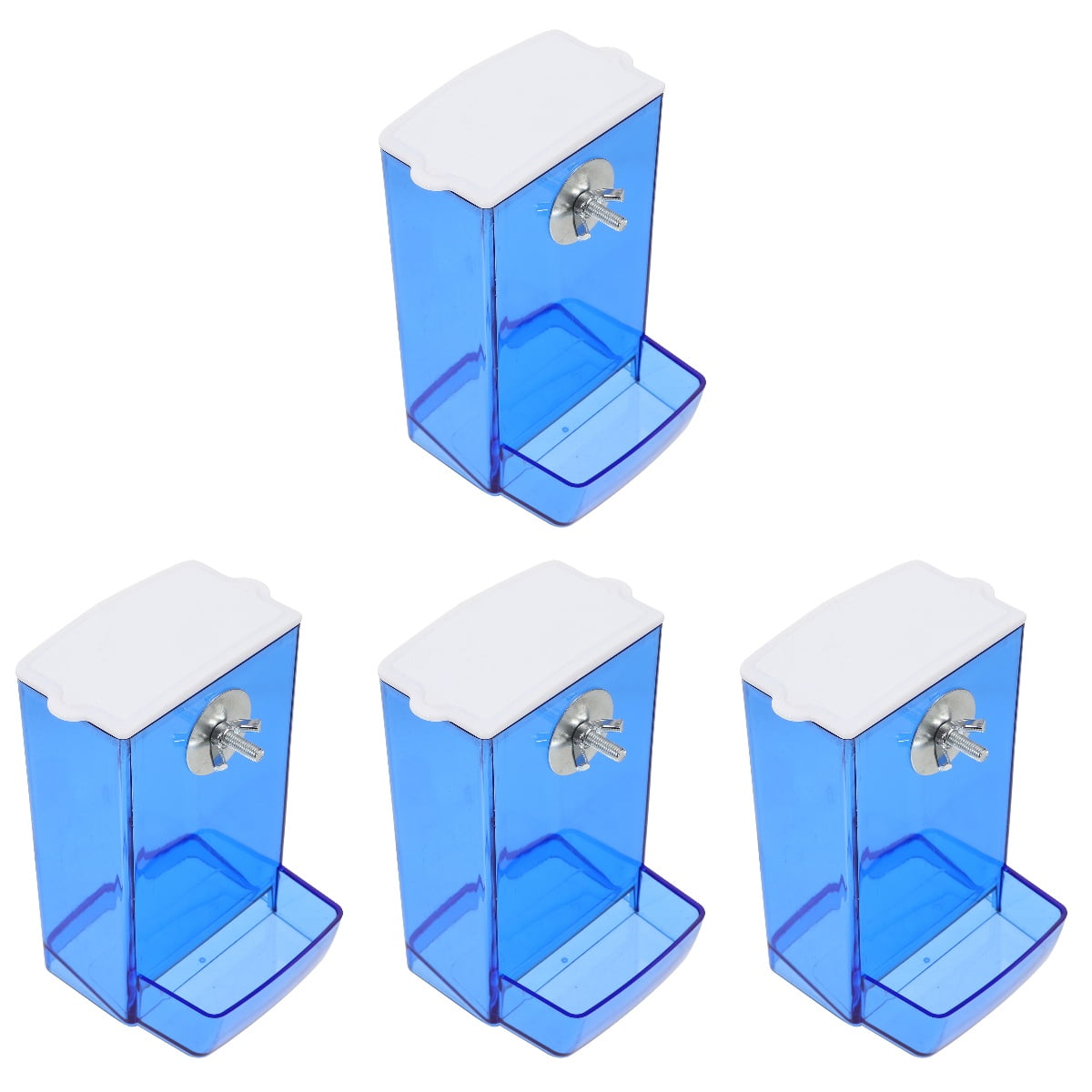 4 Count Bird Food Box Bird Feeders Practical Bird Cage Feeder Quail ...