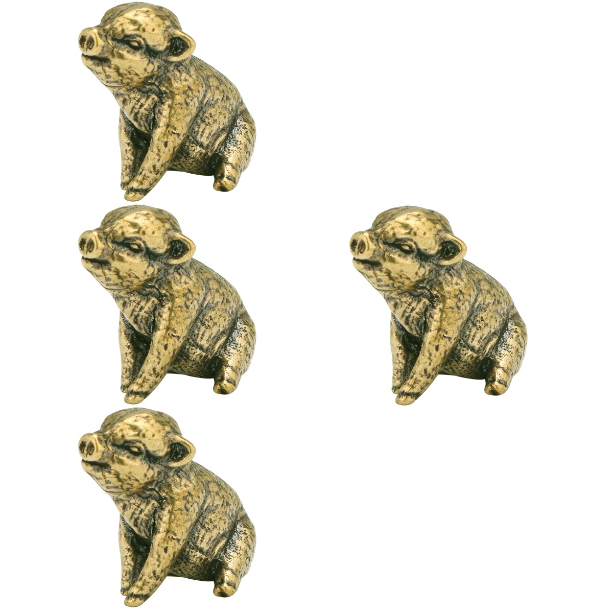 4 Count Brass Piggy Ornament Ornament Decor Miniature Brass Piggy Piggy ...