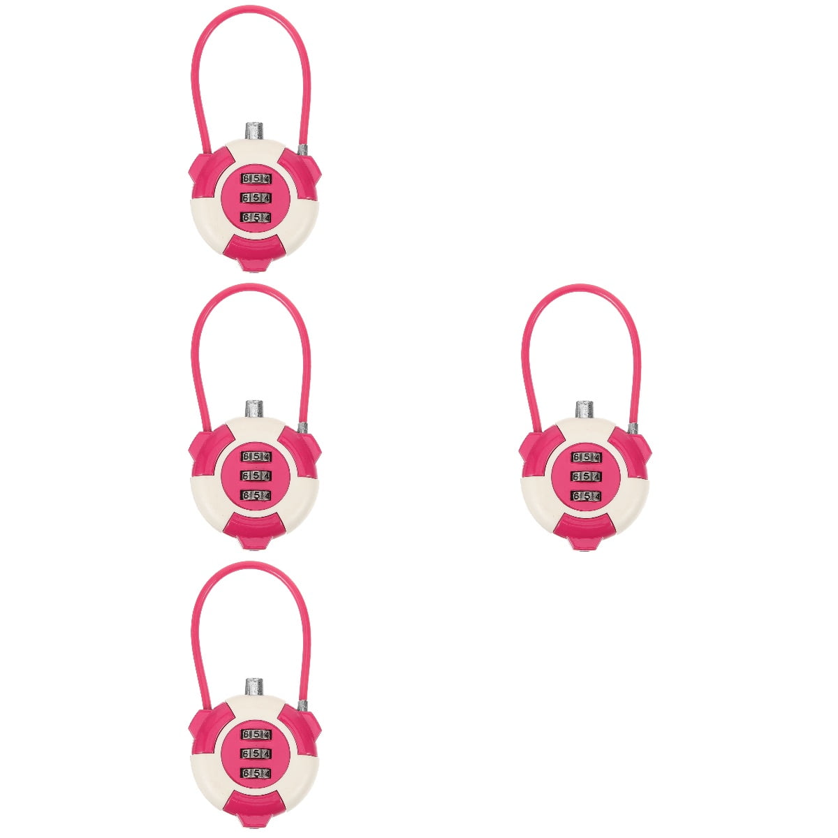 4 Count Cable Locks Suitcase Combination Child Proof Cabinet Magnetic ...