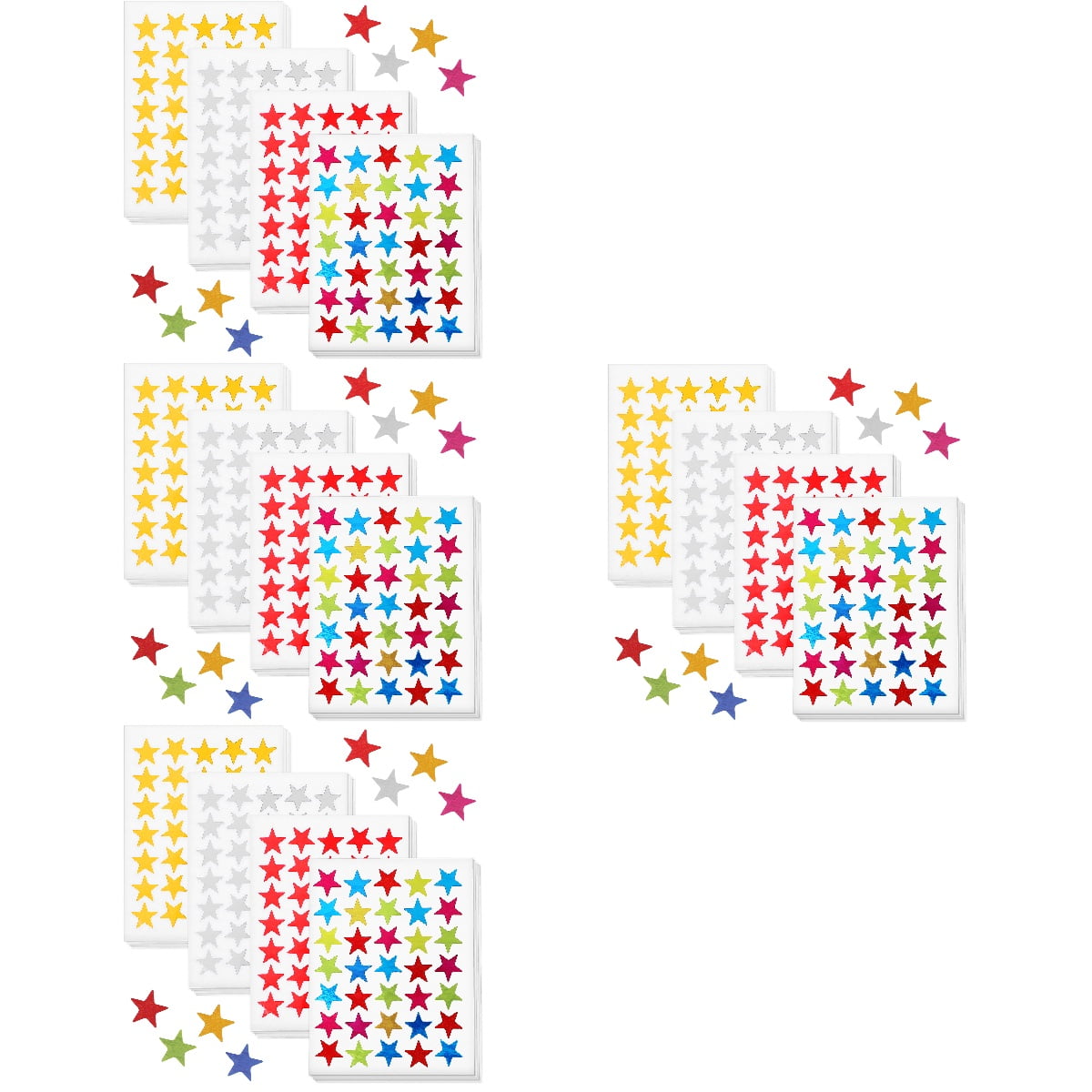 4 Count Children's Star Award Stickers for Kids Metallic Cartoon ...